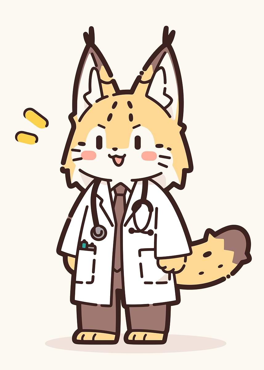 'Cute Fennec Fox Doctor' Poster, picture, metal print, paint by James ...