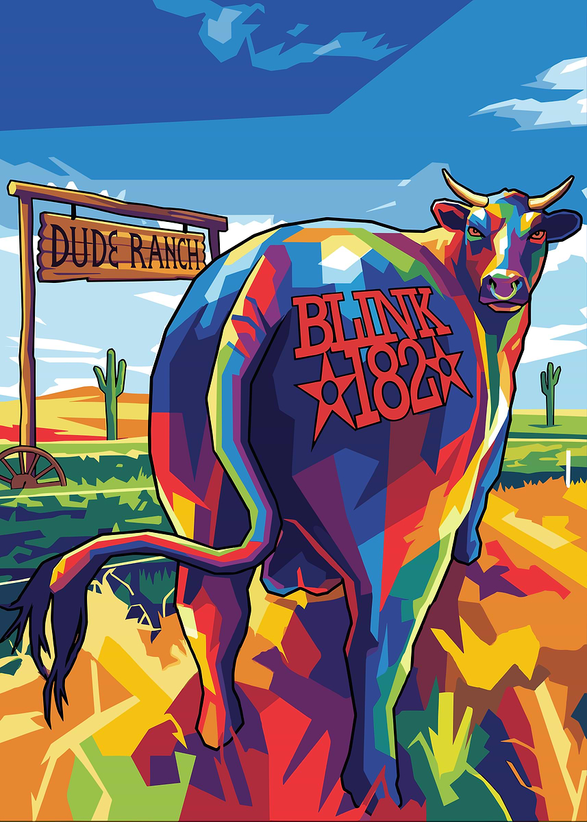 'Blink-182 Cow at Dude Ranch' Poster, picture, metal print, paint by ...