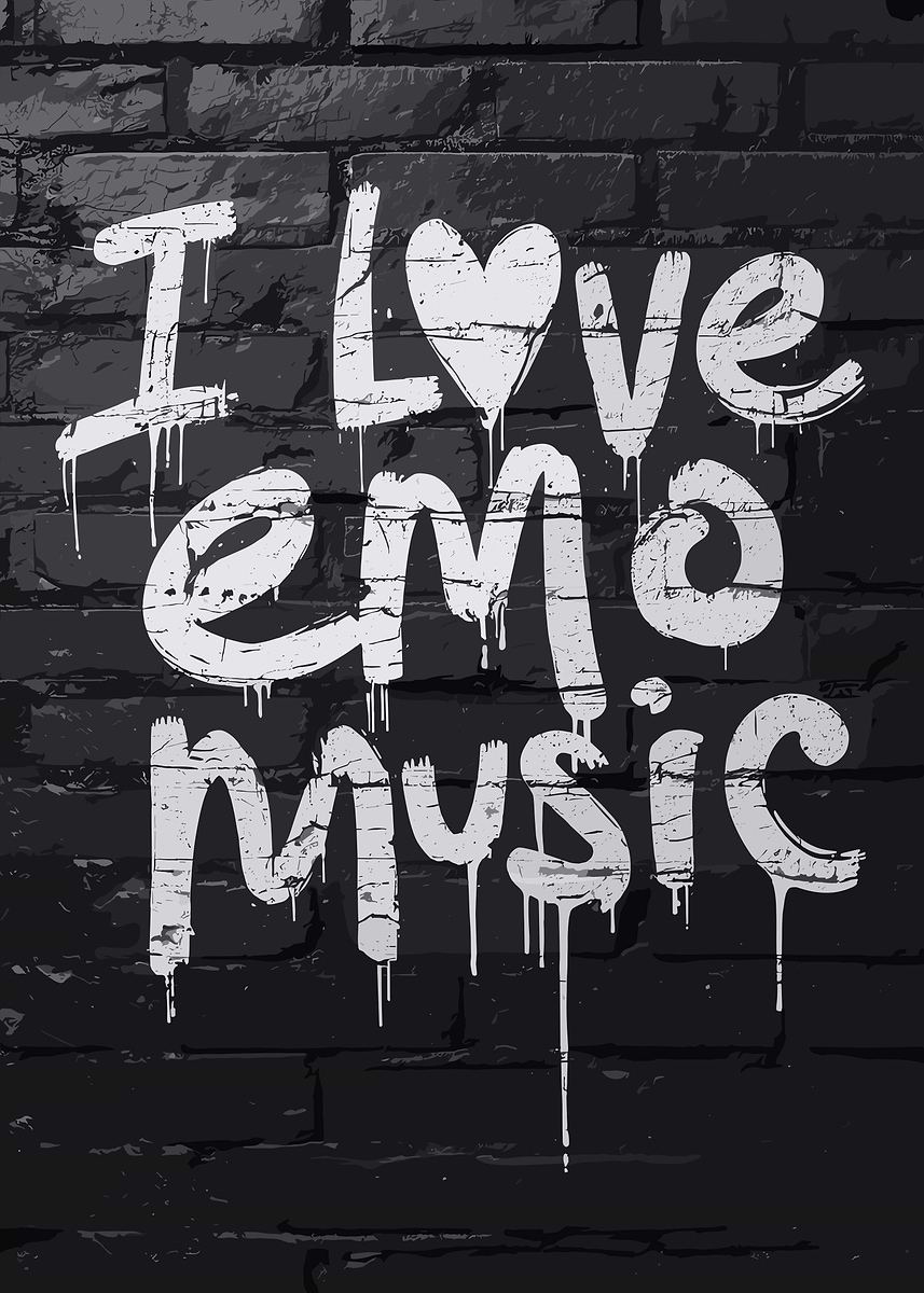 'i love emo music' Poster, picture, metal print, paint by lotsadesigns ...
