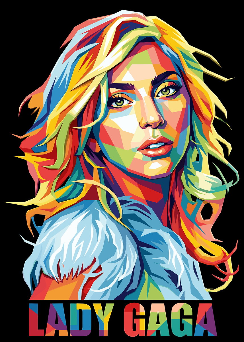 'Lady Gaga Pop Art Portrait' Poster, picture, metal print, paint by ...