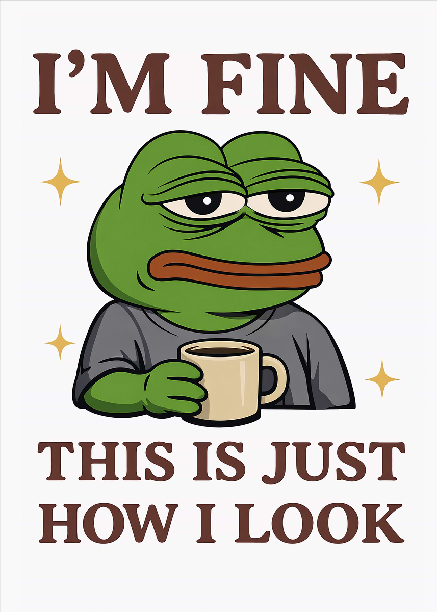'Pepe the Frog 'I'm Fine' Coffee Mug' Poster, picture, metal print ...