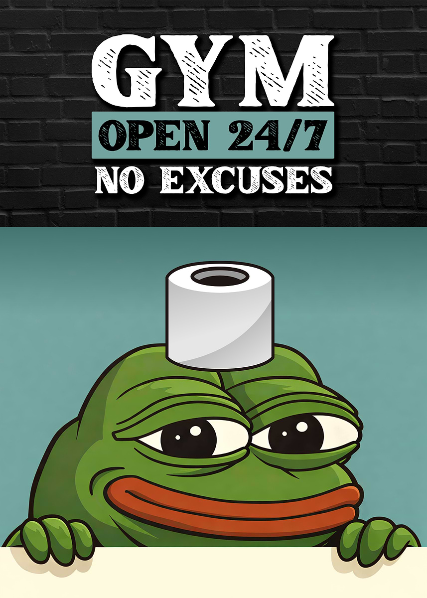 'Pepe the Frog with Toilet Paper' Poster, picture, metal print, paint ...