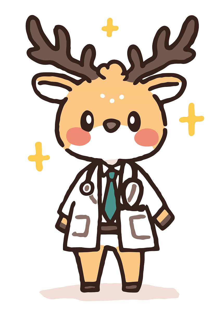 'Cute Doctor Deer with Stethoscope' Poster, picture, metal print, paint ...