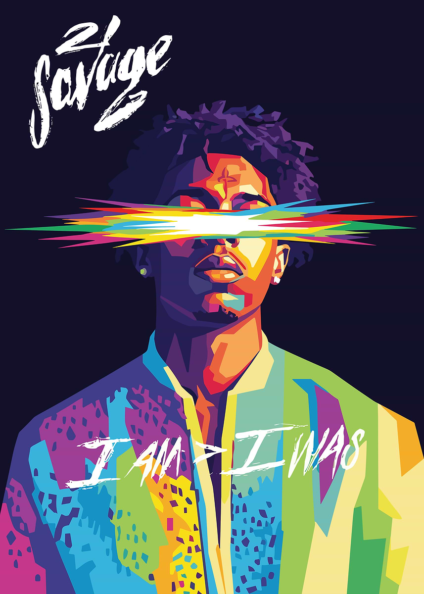 '21 Savage I Am > I Was Album Art' Poster, picture, metal print, paint ...