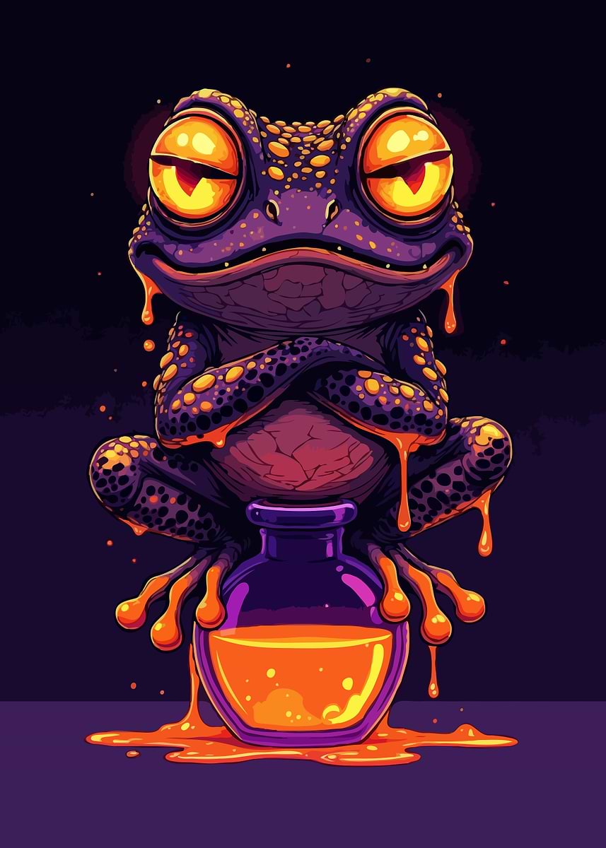 'Psychedelic Frog Potion Art' Poster, picture, metal print, paint by ...