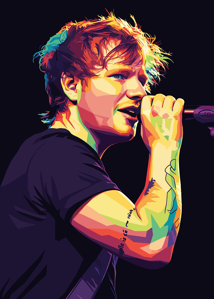 'Ed Sheeran Pop Art Portrait' Poster, picture, metal print, paint by ...