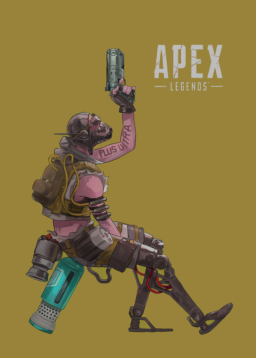'Apex Legends character with gun Octane' Poster, picture, metal print ...