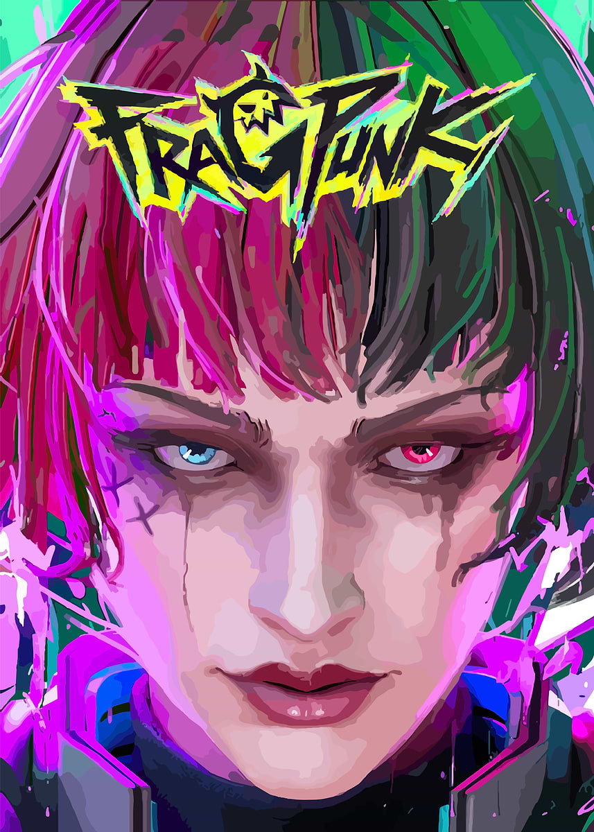 'FragPunk Cyberpunk Character Portrait' Poster, picture, metal print ...