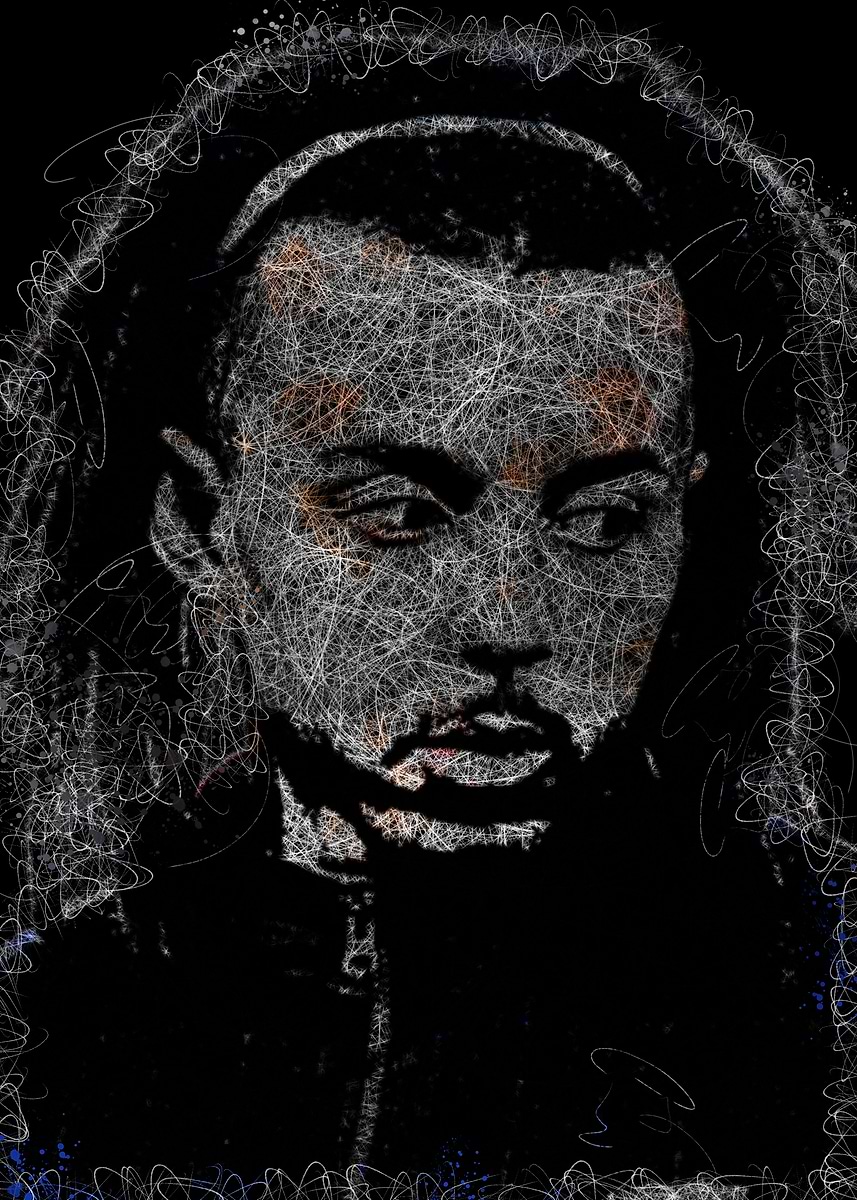 'Jules Kounde Abstract Portrait' Poster, picture, metal print, paint by ...