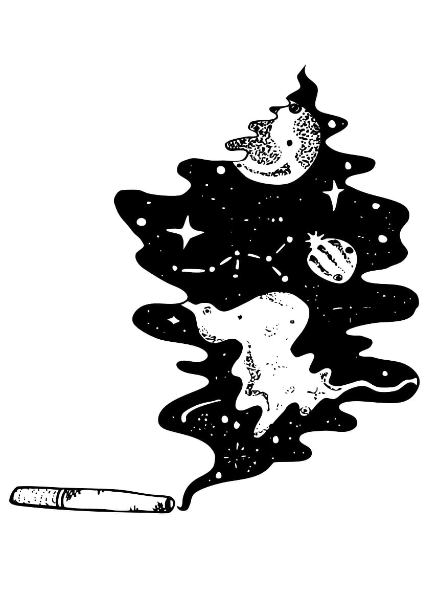 'Cosmic Smoke from a Cigarette' Poster, picture, metal print, paint by ...