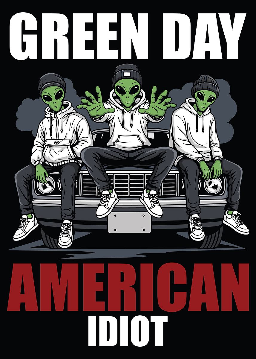 'Green Day American Idiot Aliens' Poster, picture, metal print, paint ...