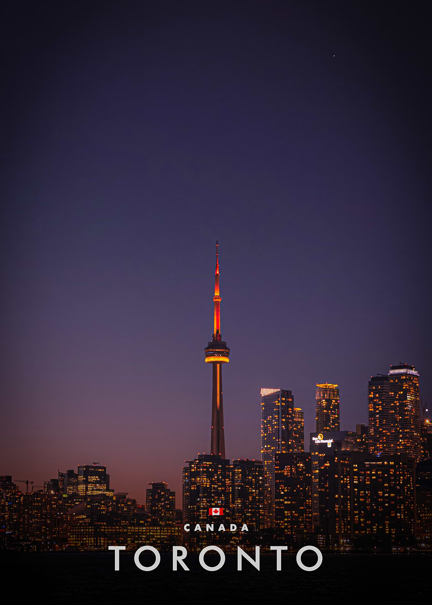 'Toronto Skyline at Dusk' Poster, picture, metal print, paint by Pitch ...