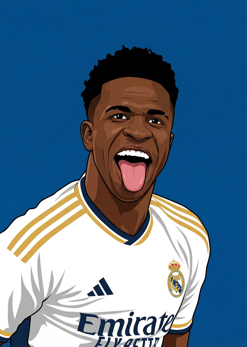 'Vinicius Jr. Portrait' Poster, picture, metal print, paint by Miyuki ...