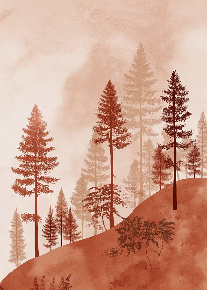 'Misty Forest Landscape' Poster, picture, metal print, paint by Imad ...