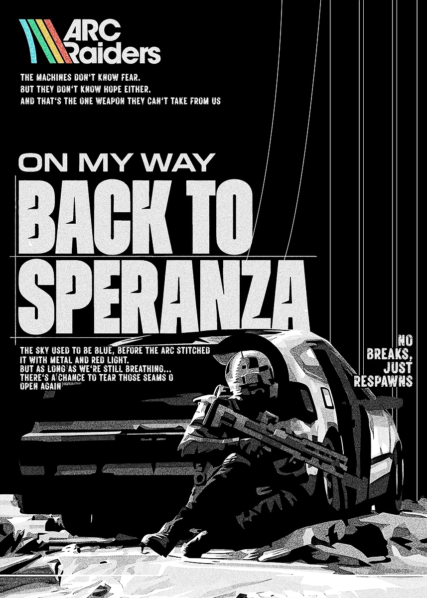 'Back to Speranza ARC Raiders' Poster, picture, metal print, paint by ...