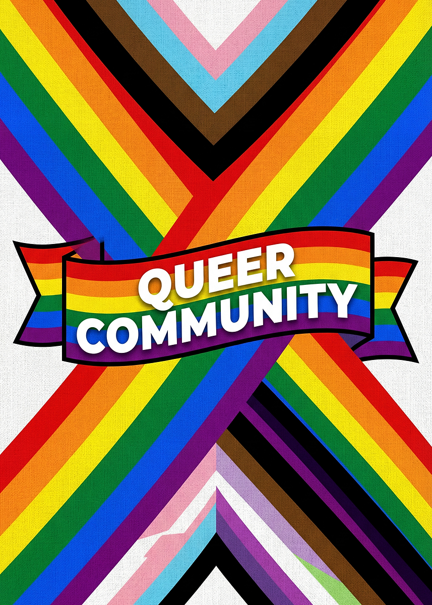 'Queer Community Pride Flag ' Poster, picture, metal print, paint by ...