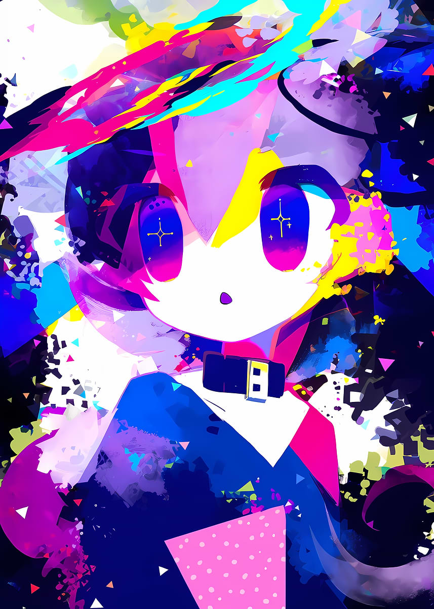 'Vibrant Anime Character Portrait' Poster, picture, metal print, paint ...
