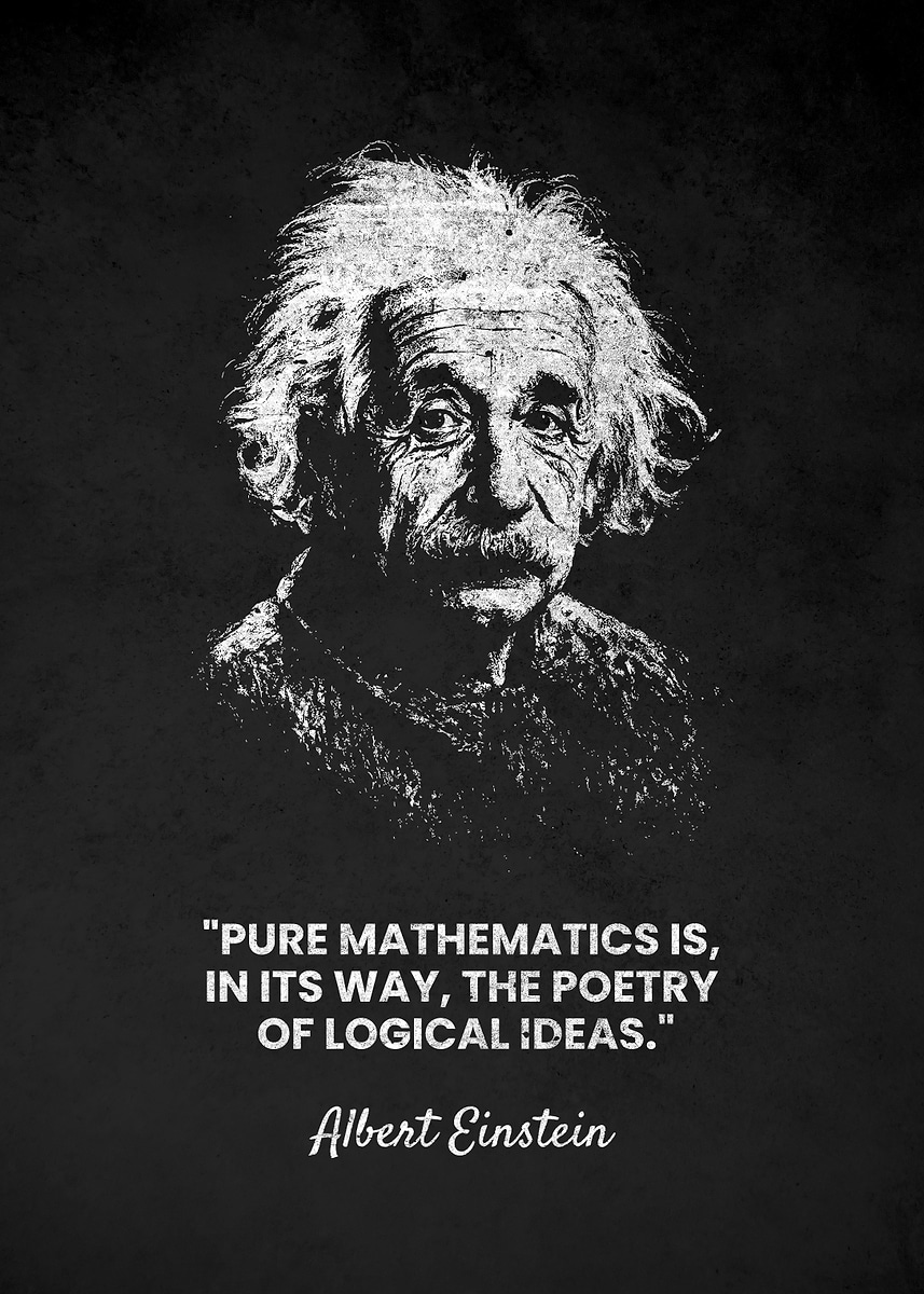 'Albert Einstein Quote on Mathematics' Poster, picture, metal print ...