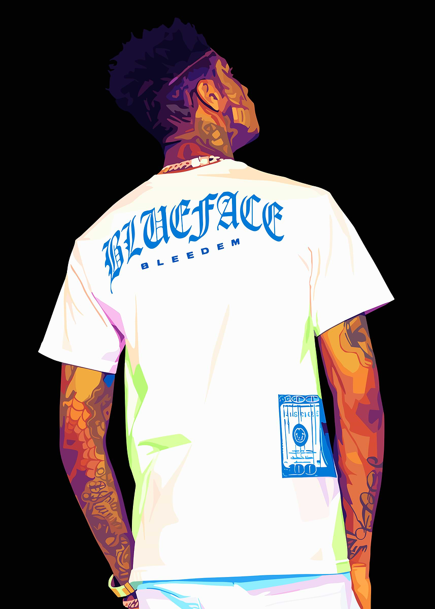 'Blueface Bleedem T-shirt Graphic' Poster, picture, metal print, paint ...