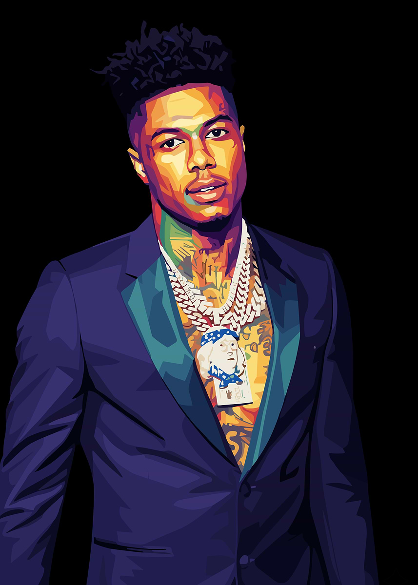 'Blueface Pop Art Portrait ' Poster, picture, metal print, paint by ...