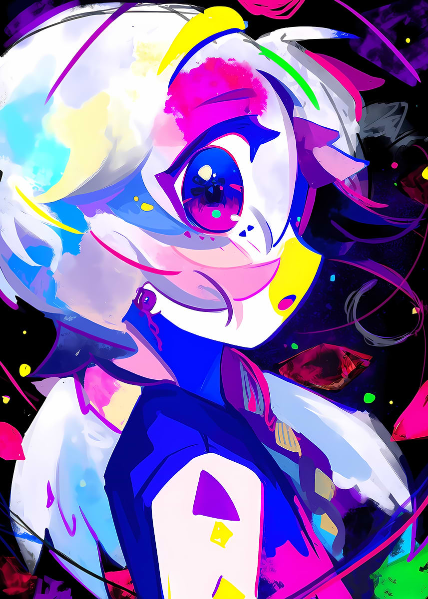 'Vibrant Anime Character Portrait' Poster, picture, metal print, paint ...