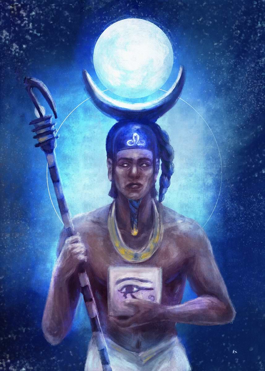 'Iah - Egyptian Lunar Deity' Poster, picture, metal print, paint by ...