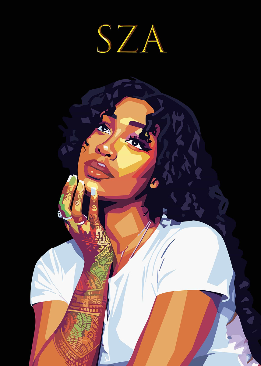 'SZA Pop Art Portrait' Poster, picture, metal print, paint by Music ...