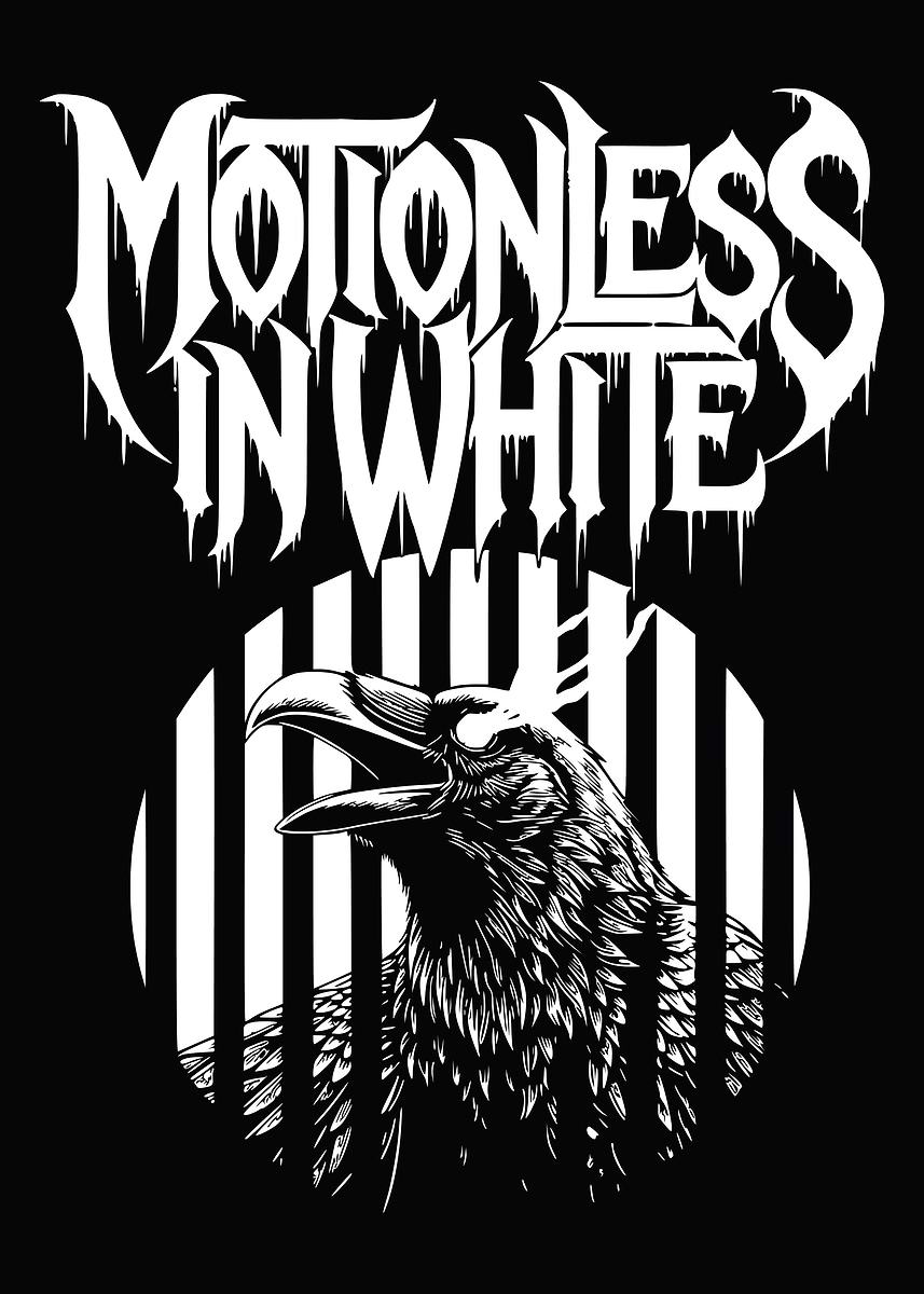 'Motionless in White Raven Logo' Poster, picture, metal print, paint by ...