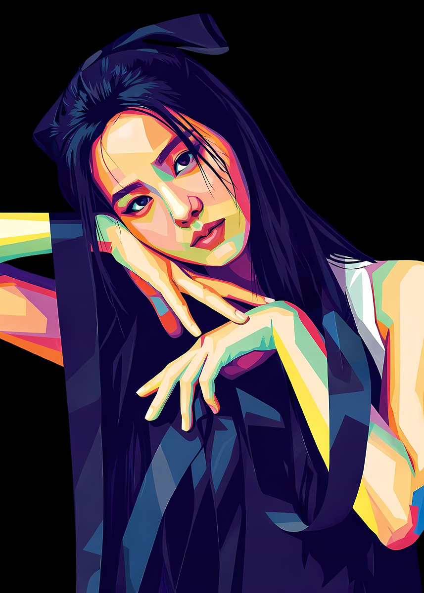 'Kim Jisoo Pop Art Portrait' Poster, picture, metal print, paint by ...