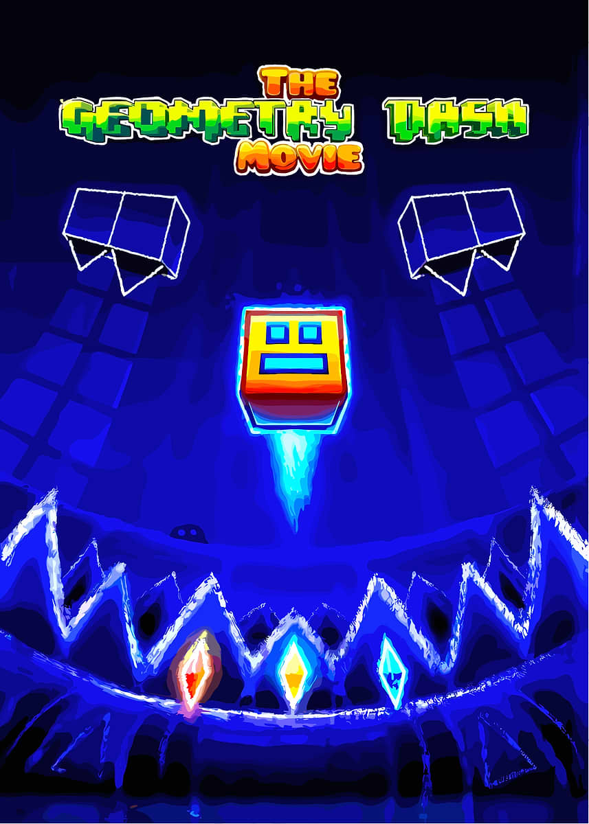 'Geometry Dash Movie Poster' Poster, picture, metal print, paint by ...