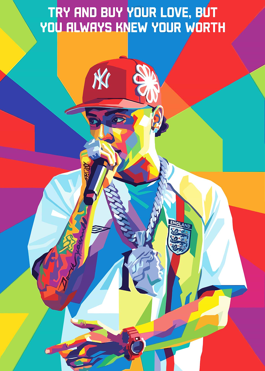 'Central Cee Rapper in England Jersey' Poster, picture, metal print ...