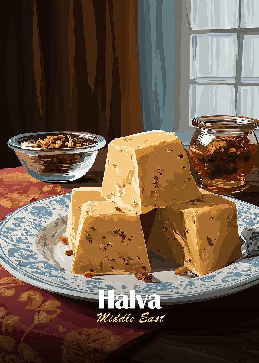'Halva with Nuts and Syrup' Poster, picture, metal print, paint by ...