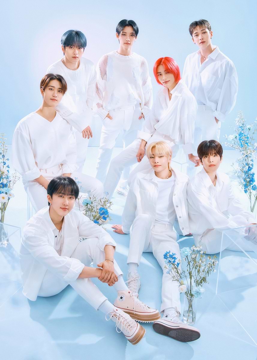 'stray kids Poses in White Outfits' Poster, picture, metal print, paint ...