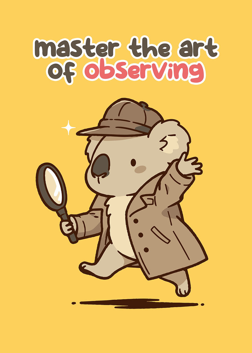 'Cute Koala Detective with Magnifying Glass' Poster, picture, metal ...
