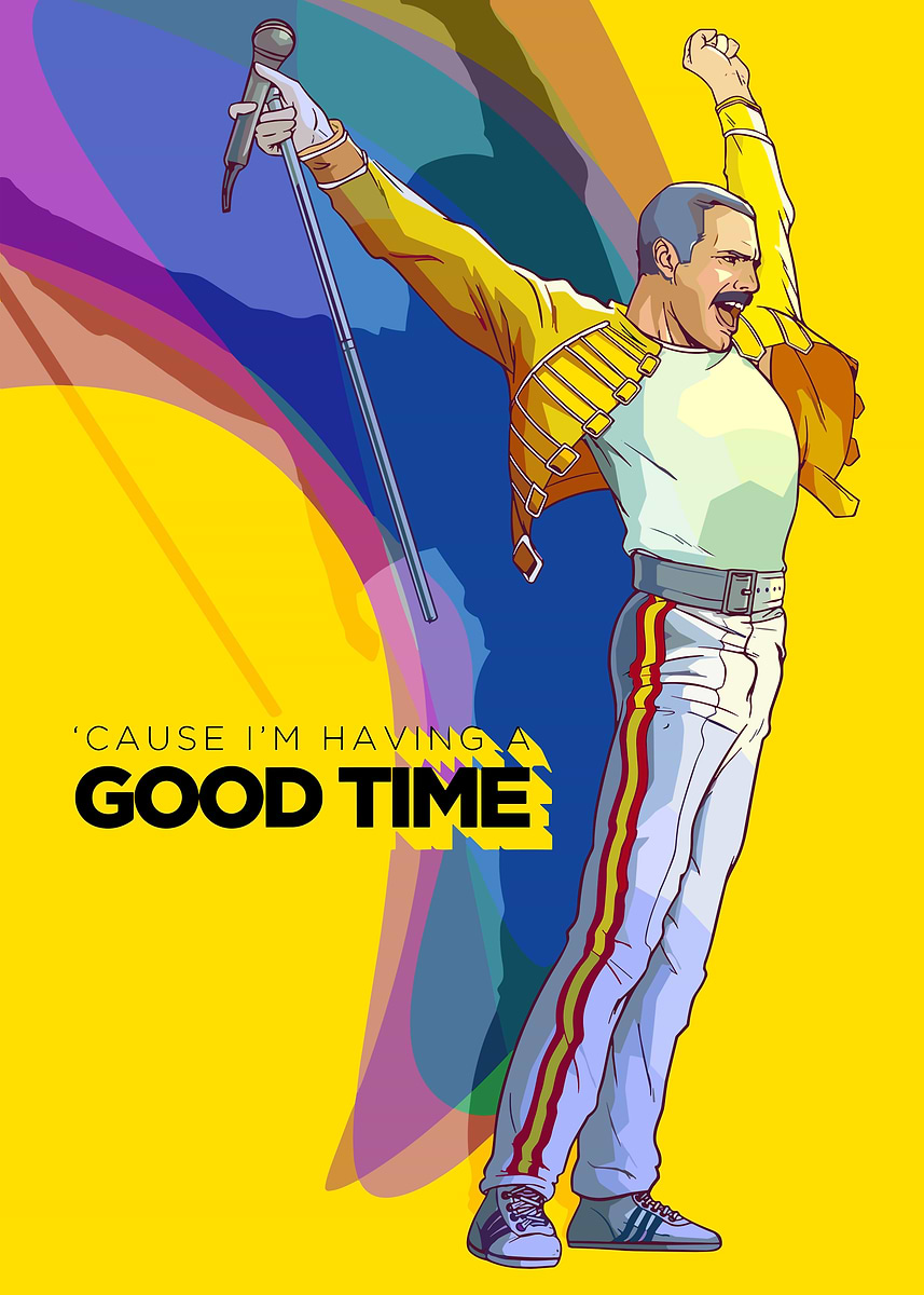 'Freddie Mercury 'Good Time' Poster' Poster, picture, metal print ...