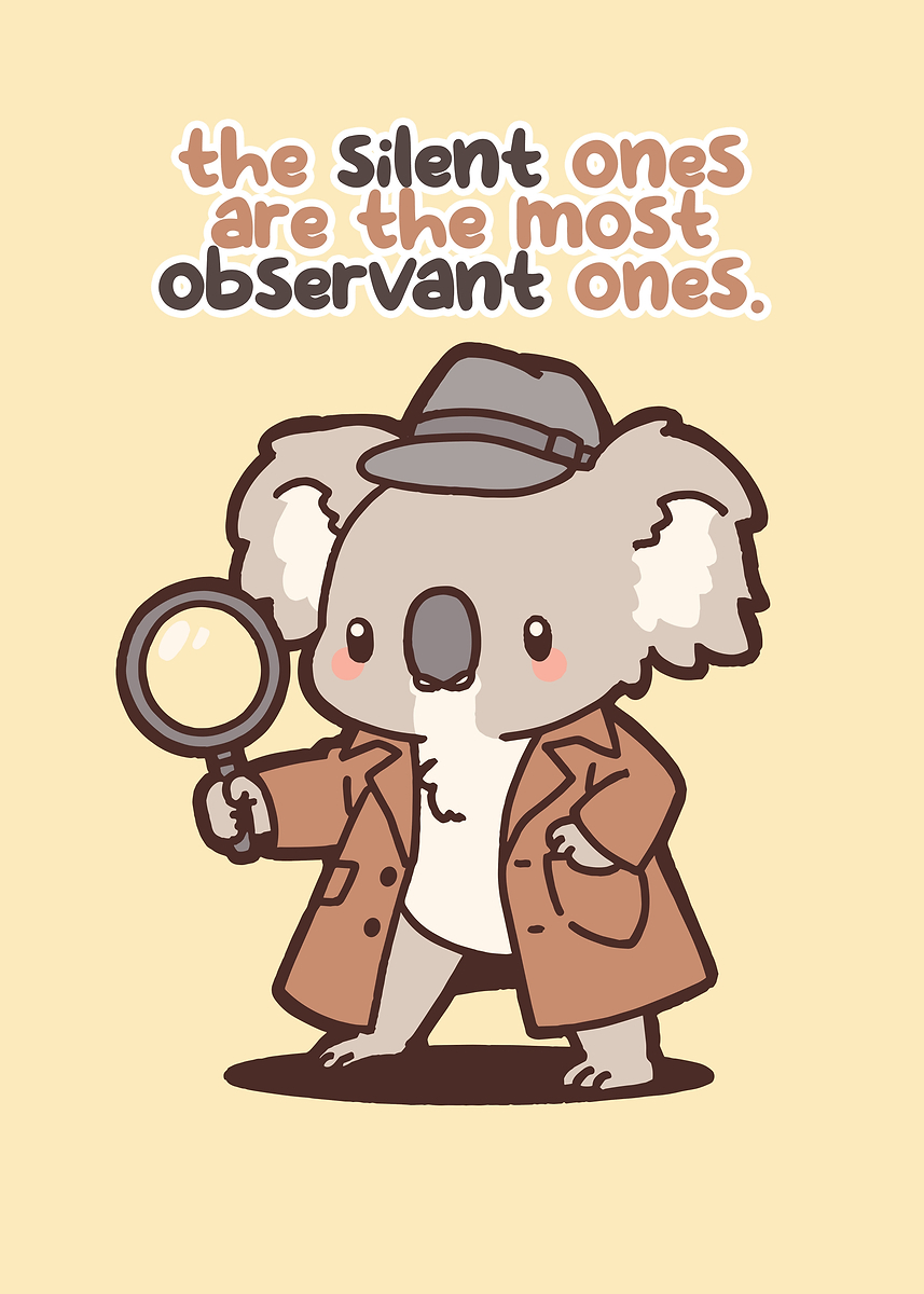 'Detective Koala with Magnifying Glass' Poster, picture, metal print ...