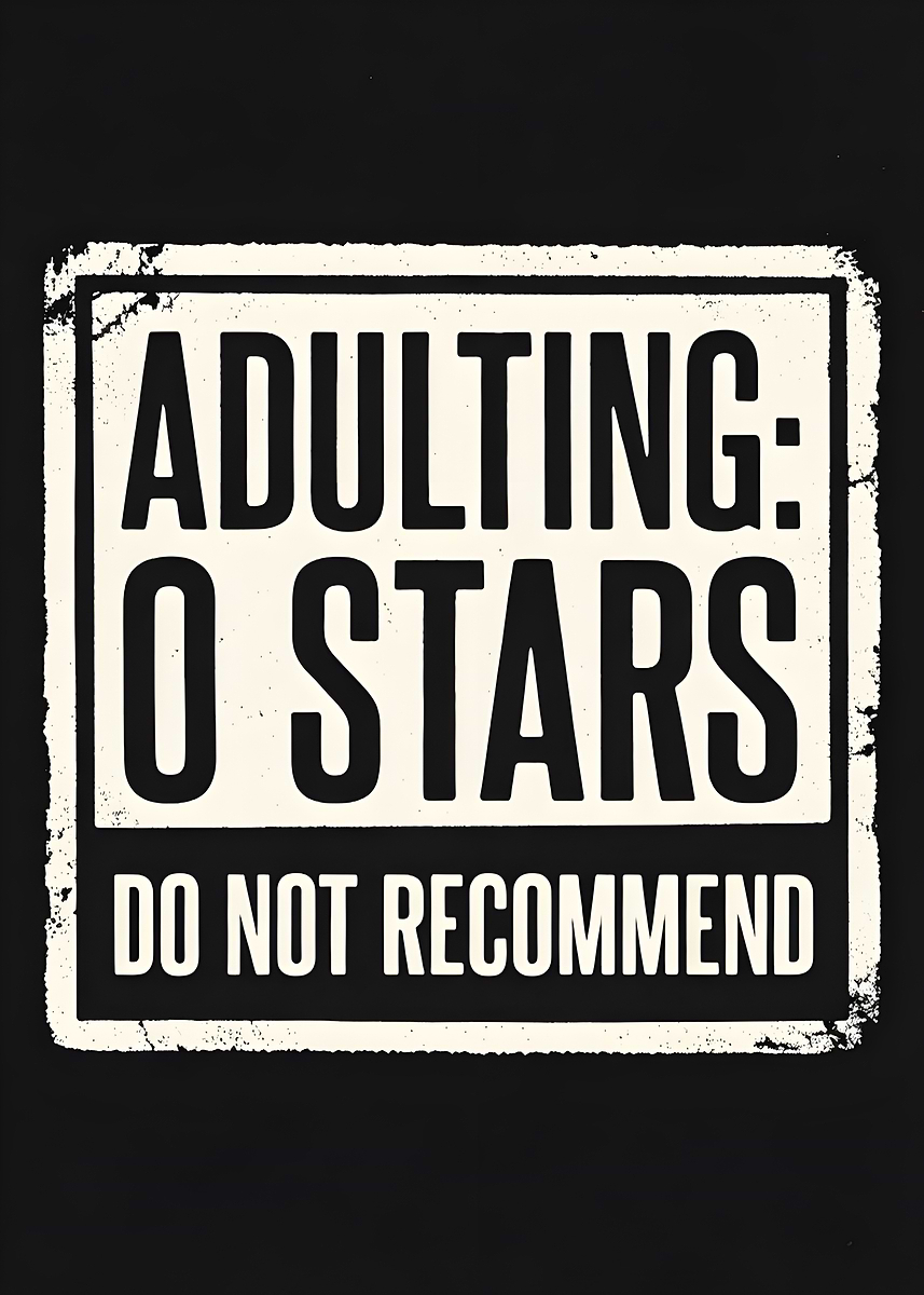'Adulting 0 Stars Do Not Recommend' Poster, picture, metal print, paint ...