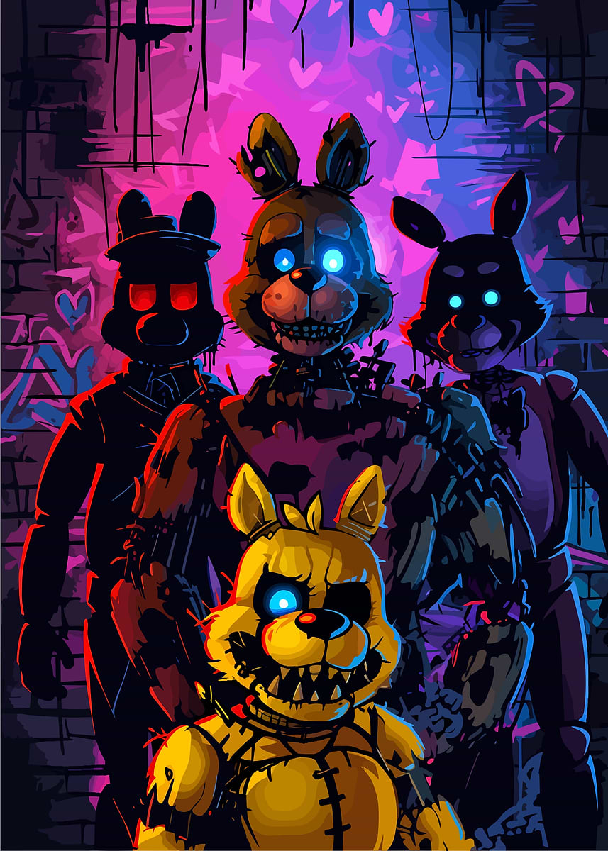 'Five Nights at Freddy's Animatronics' Poster, picture, metal print ...