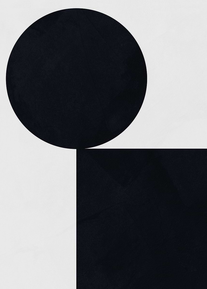'Abstract Black Circle and Square' Poster, picture, metal print, paint ...
