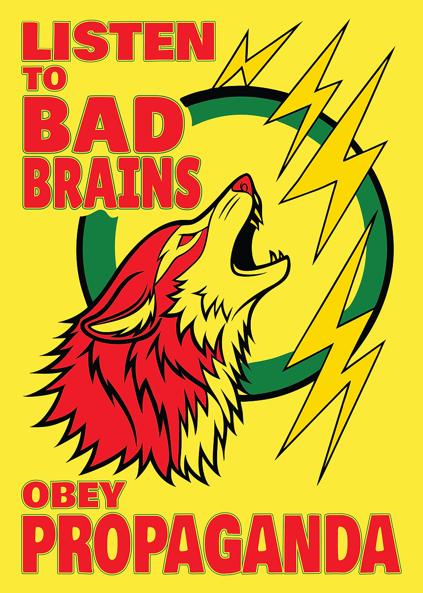 'Bad Brains Propaganda Wolf' Poster, picture, metal print, paint by ...