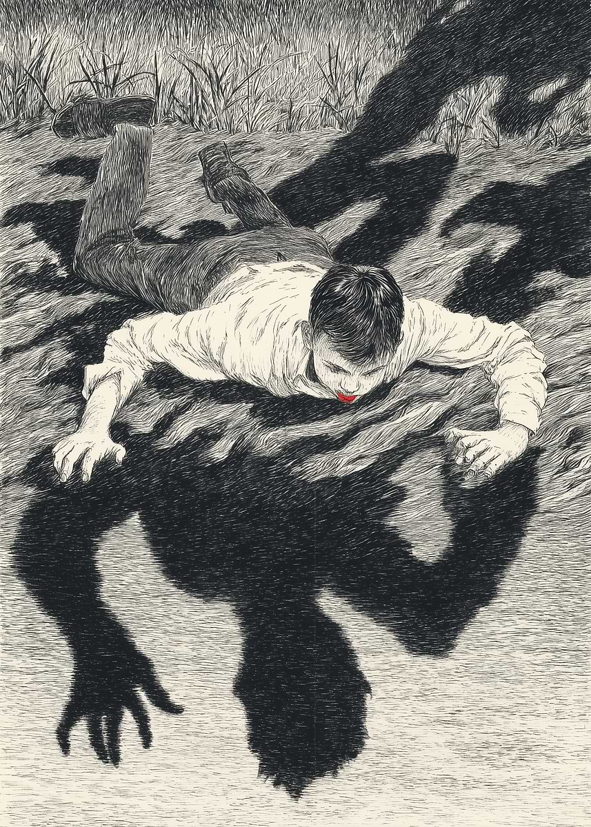'Crawling Shadow' Poster, picture, metal print, paint by KuroExo | Displate
