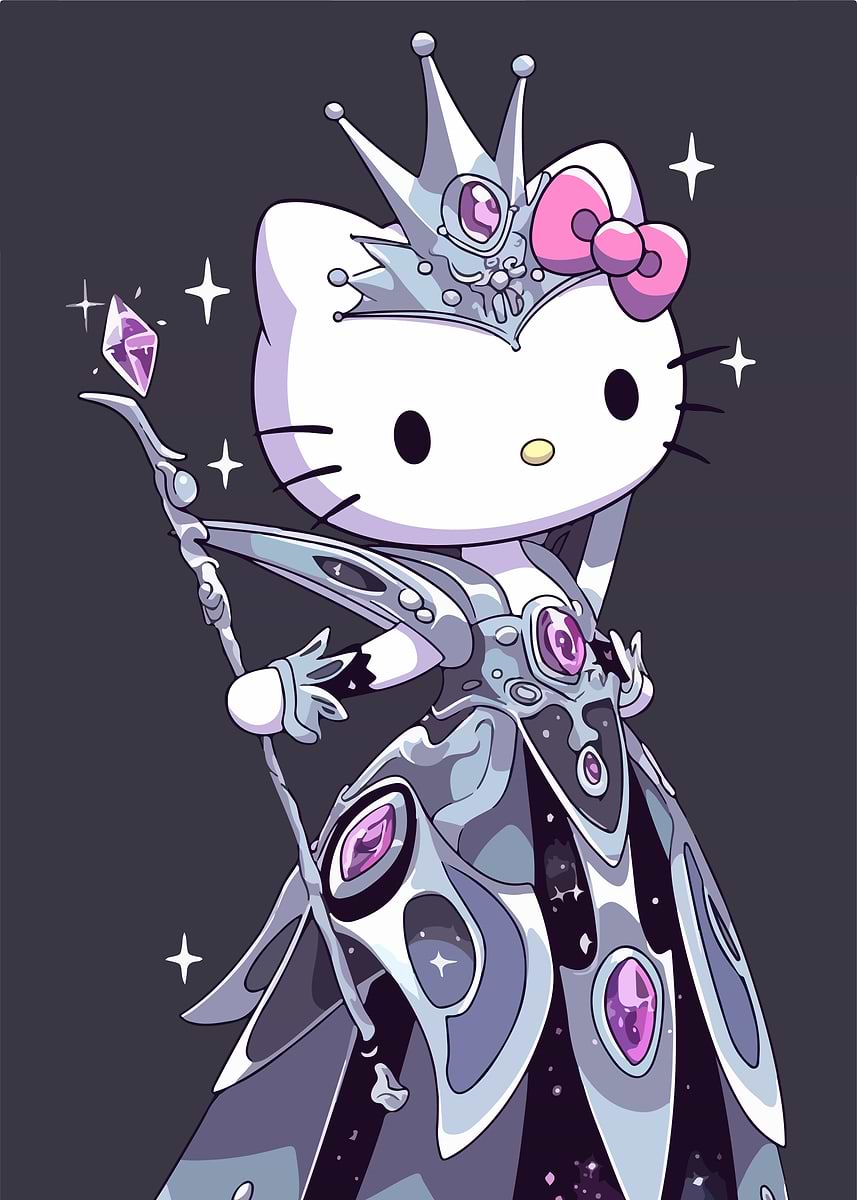 'Hello Kitty Queen with Crystal Staff' Poster, picture, metal print ...