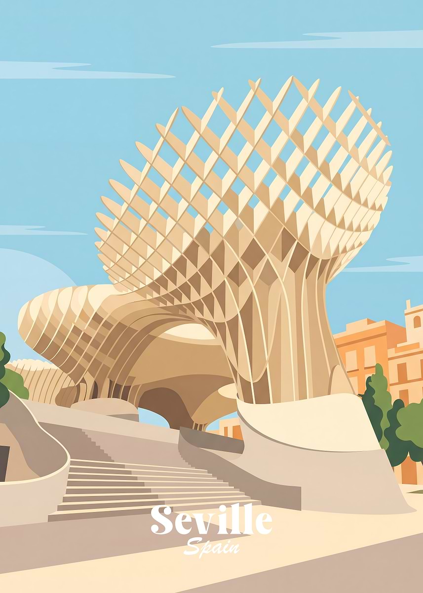 'Metropol Parasol Seville' Poster, picture, metal print, paint by ...