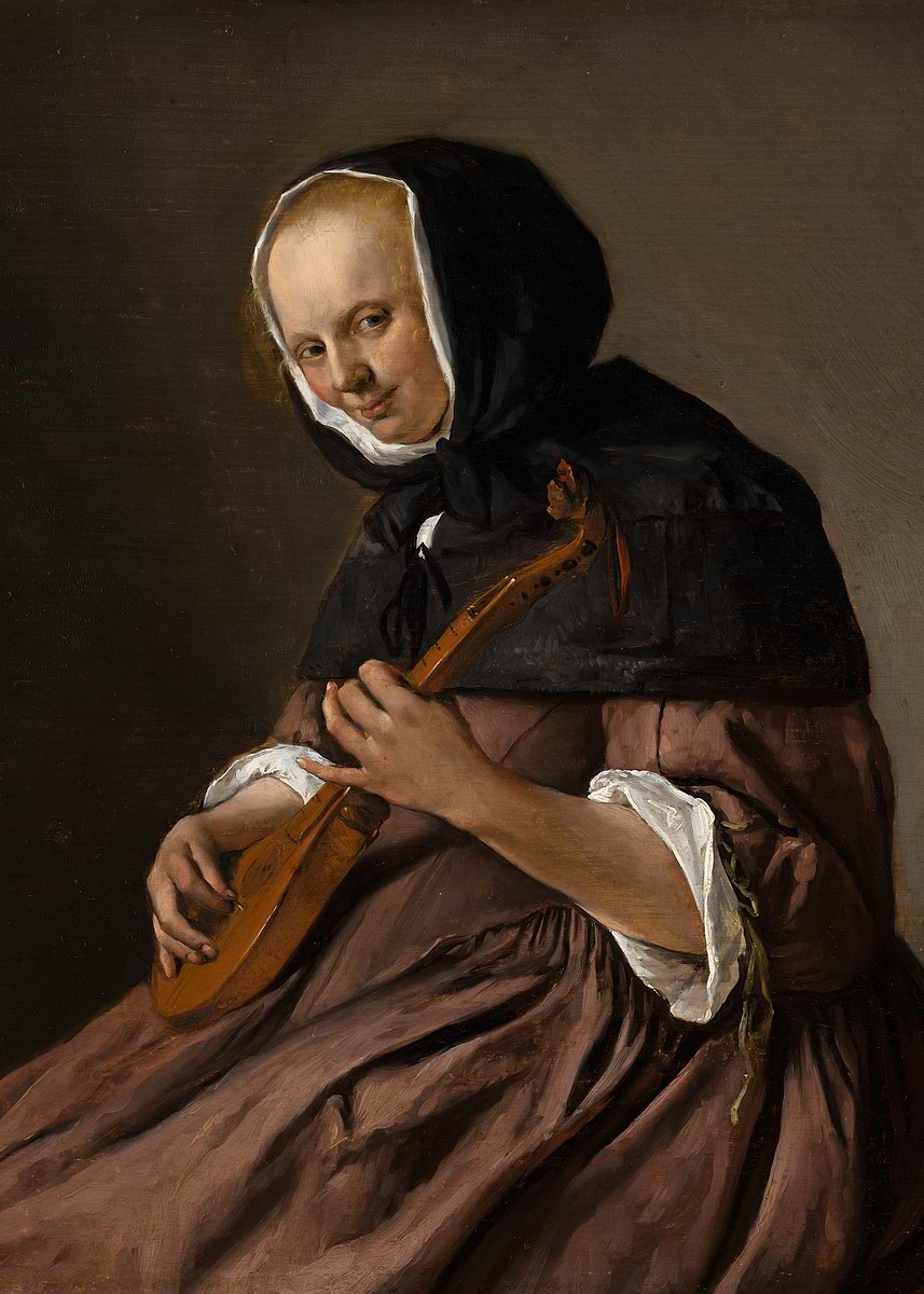 'Woman Playing a Lute' Poster, picture, metal print, paint by Joe ...