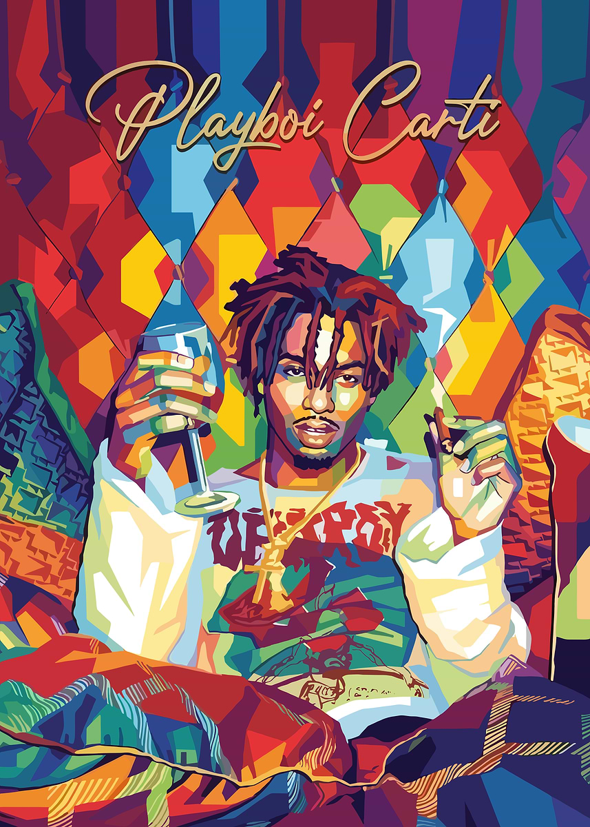 'Playboi Carti Pop Art Portrait' Poster, picture, metal print, paint by ...
