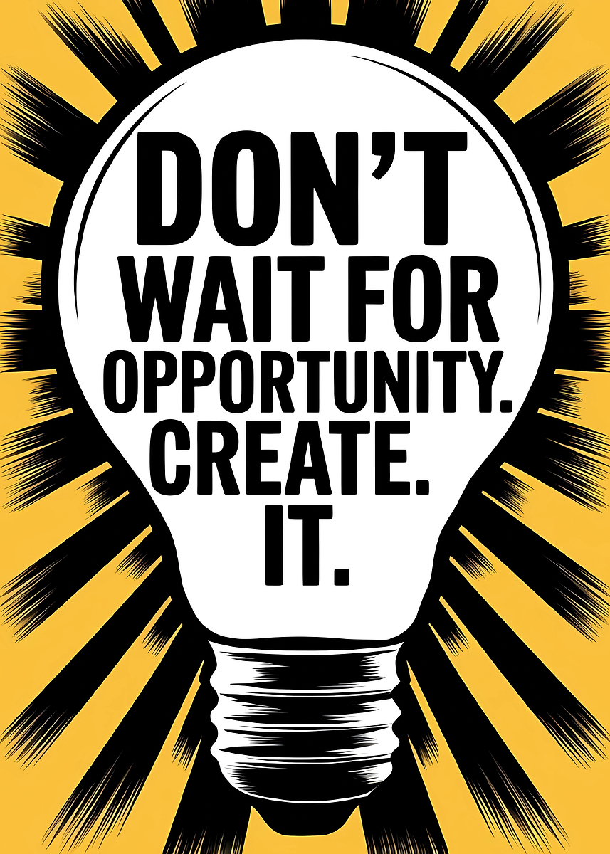 'Inspirational Lightbulb Quote' Poster, picture, metal print, paint by ...