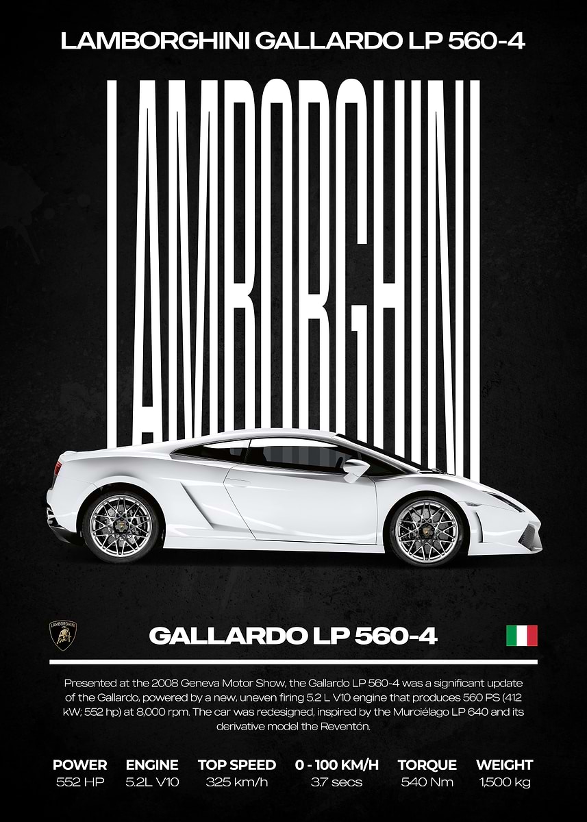 'Lamborghini Gallardo LP 560-4 Poster' Poster, picture, metal print ...