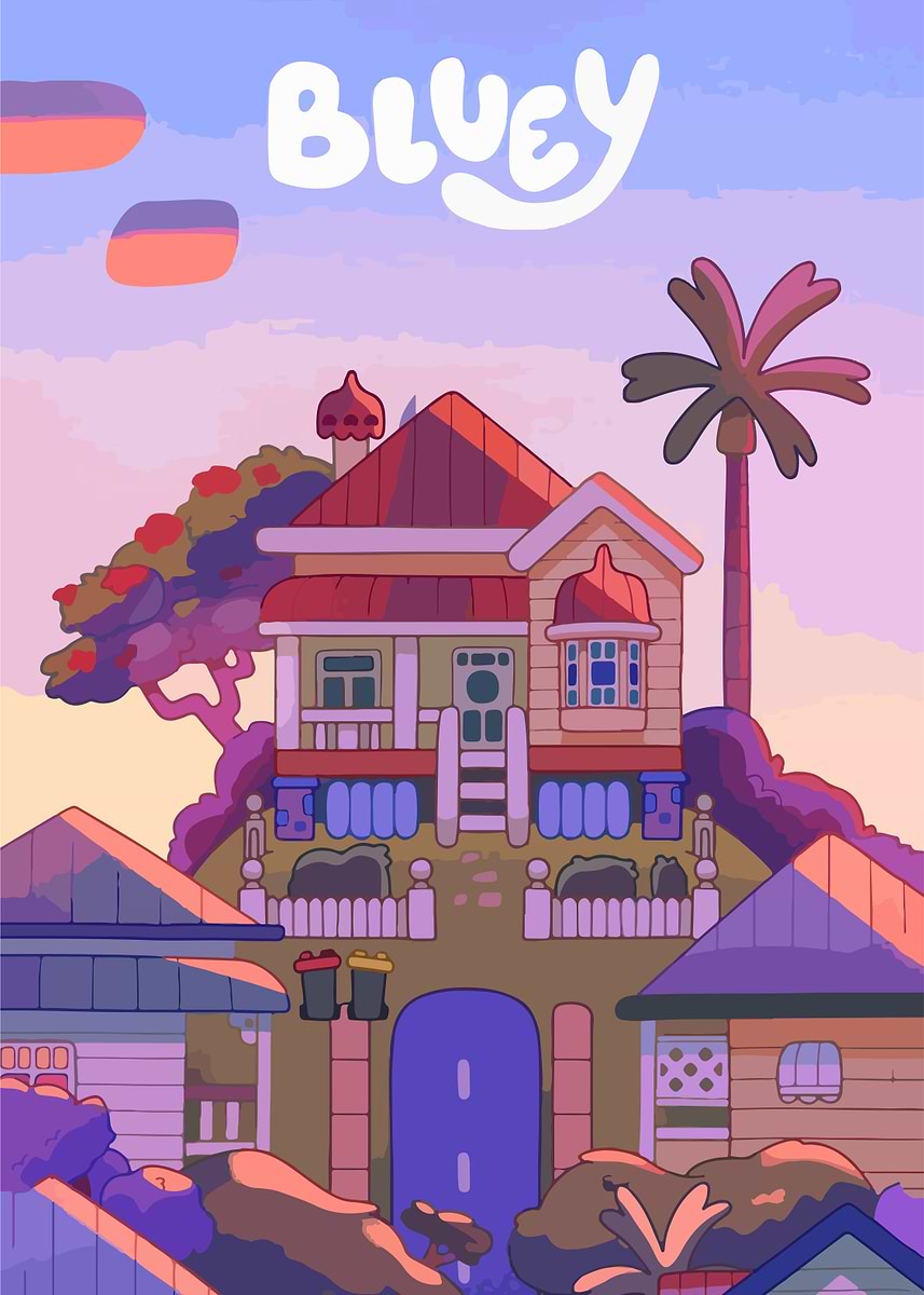 'Bluey House at Sunset' Poster, picture, metal print, paint by Suj Art ...