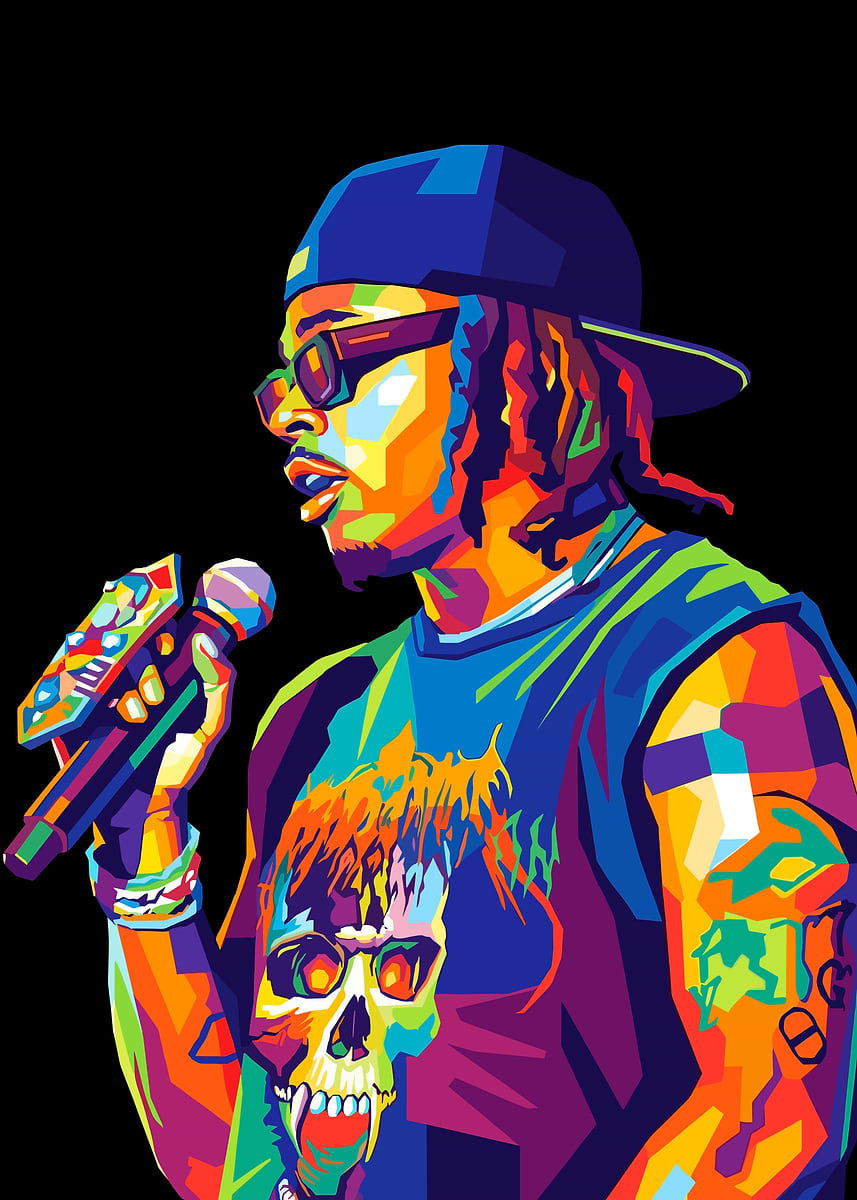 'gunna Pop Art of a Rapper' Poster, picture, metal print, paint by ...