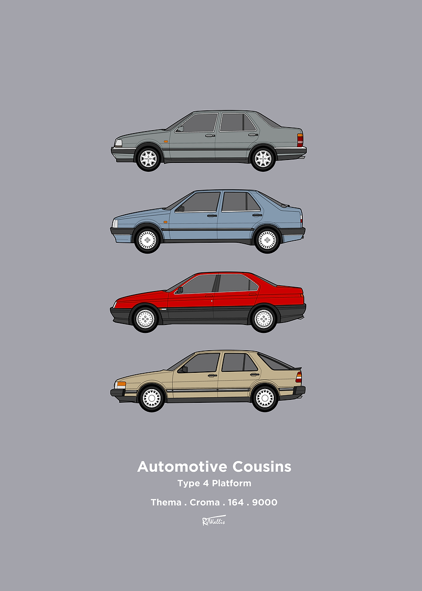 'Automotive Cousins Type 4 Platform cars' Poster, picture, metal print ...